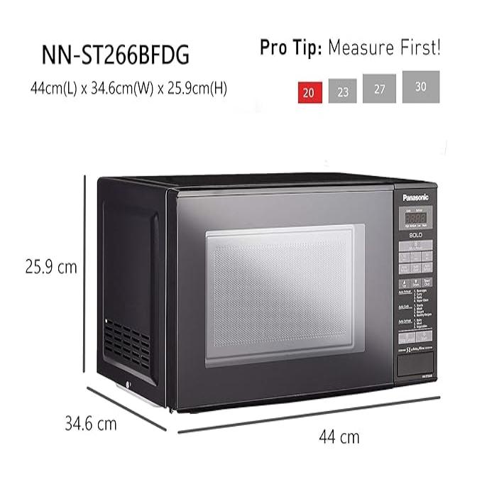 Panasonic 20L Solo Microwave Oven (NN-ST266BFDG, Black, 51 Auto Menus ...